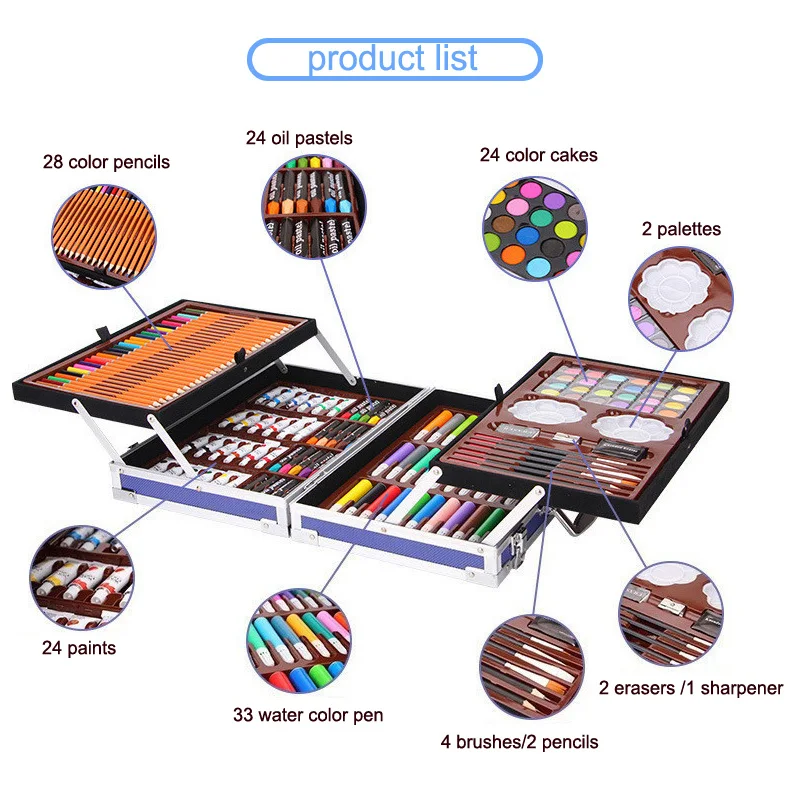 Wood Deluxe Color Set De Arte 145 Piezas Art Crafts Pencil Supplies ...