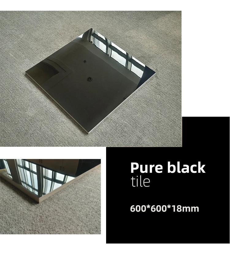 Pure Black Color 60x60cm Floor Tile Porcelain Tile Polished Ceramic ...