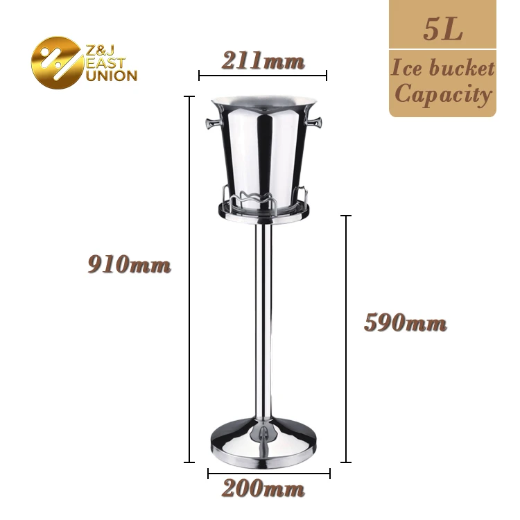 Stainless Steel Champagne Cooler Ice Bucket With Stand Champagne Ice ...