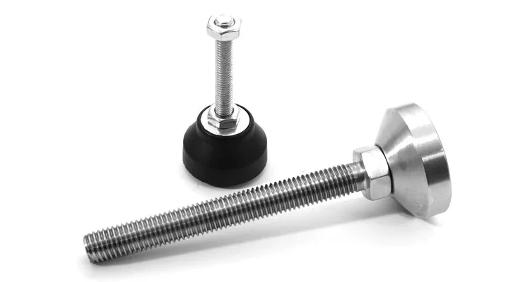 Custom Stainless Steel Threaded Adjustable Rubber Leg Leveling Feet for ...