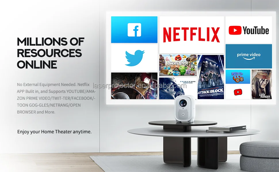 ZEEMR Q1 Pro Mini Projector - 1080P Full HD, 800 ANSI Lumens