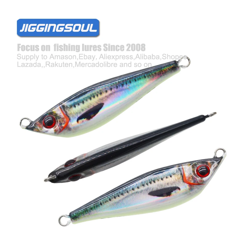 Jiggingsoul-oem337-20g 3d Printed Hairtail Metal Jig Fishing Lures Sea Fishing Jig For Mackerel ...