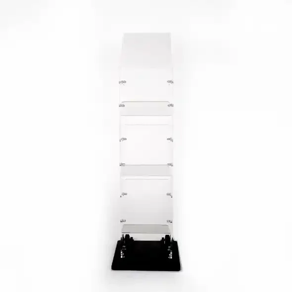 2024 Tiered Clear Acrylic Newspaper Rack Portable Bookshelf With Black ...