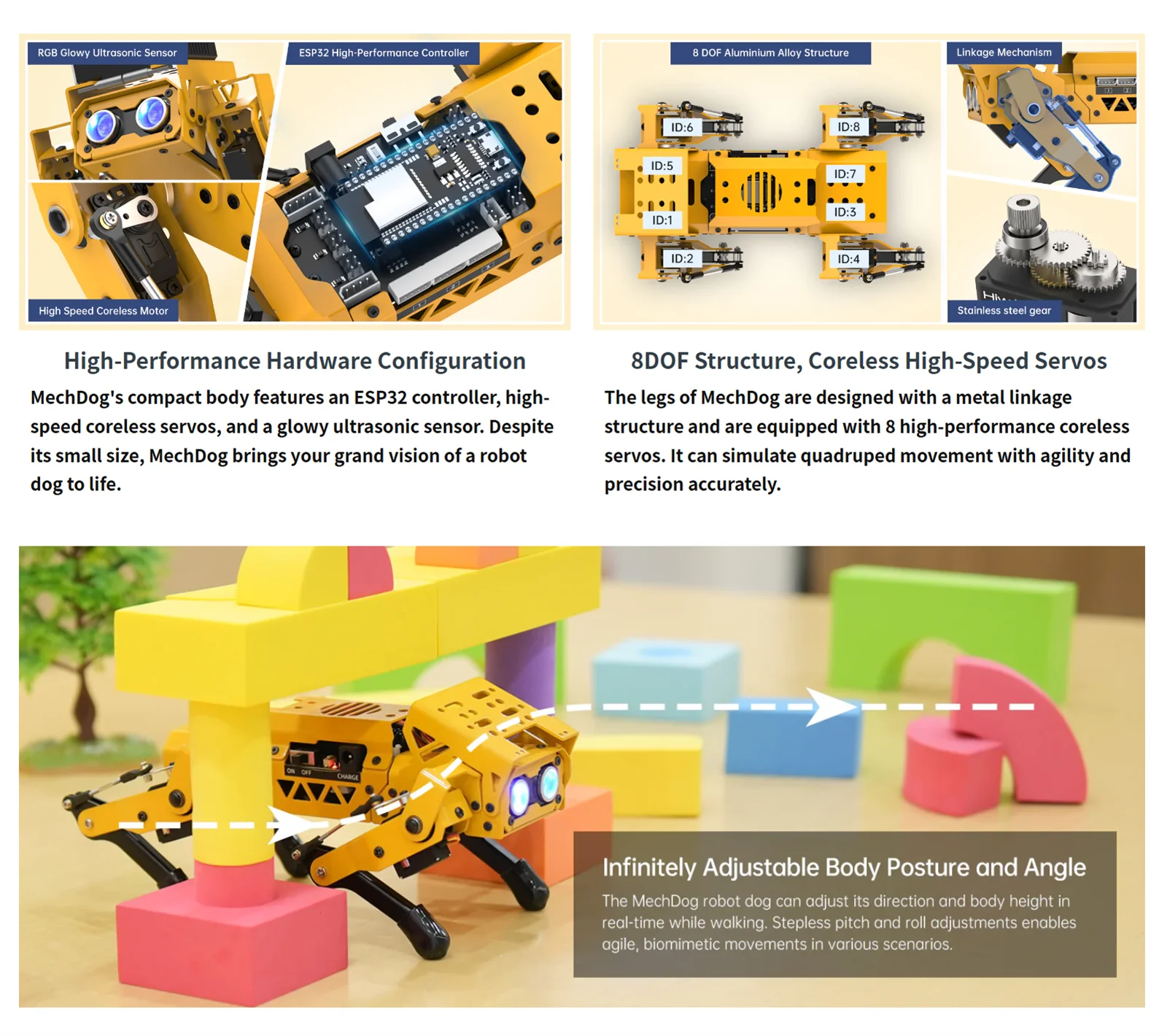 Hiwonder Mechdog AI Robot Dog - Open Source & Programmable