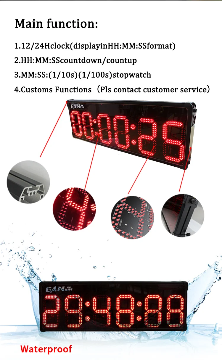 New Design Outdoor Programmable LED Display Race Clock Digital Timing ...