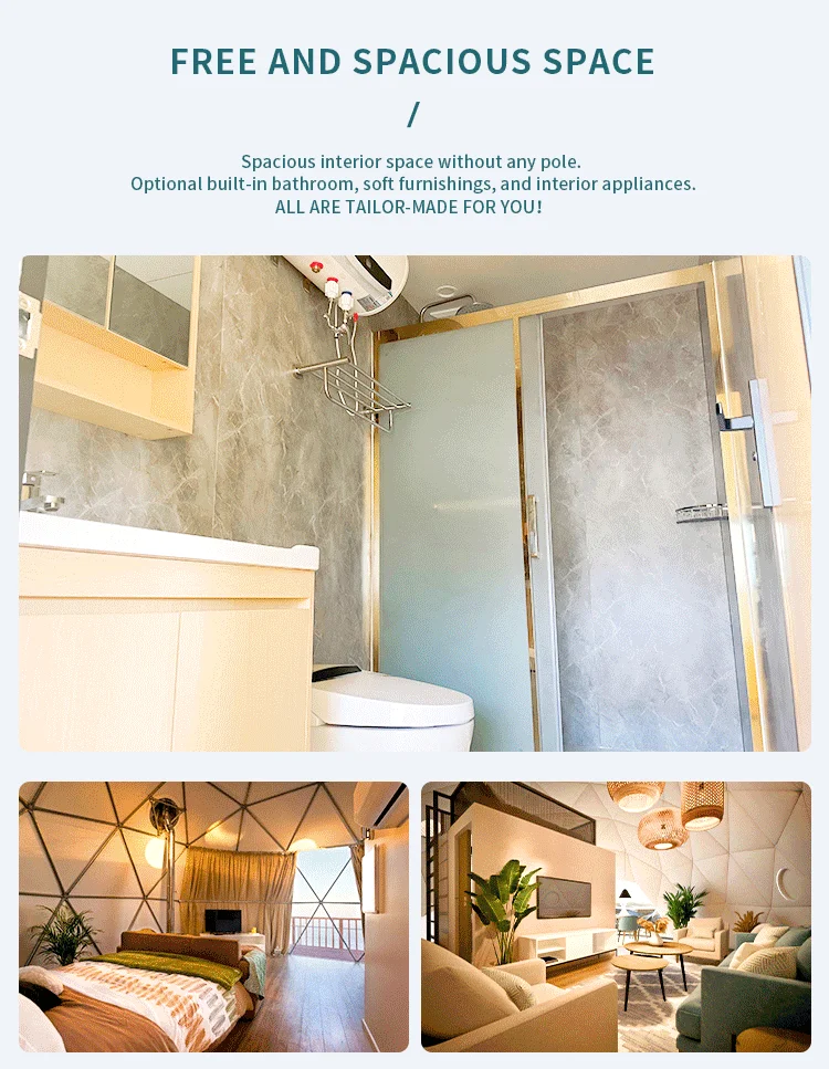 Luxury Waterproof Igloo - Geodesic Dome Tent with Bathroom