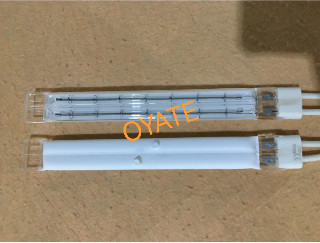 380mm 230v 4300w Twin Tubes Half Gold Coated Halogen Infrared Heating ...