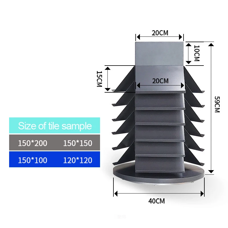Mingtang Desk Tile Stone Desktop Quartz Display Stand, 3 Sides Rotating ...