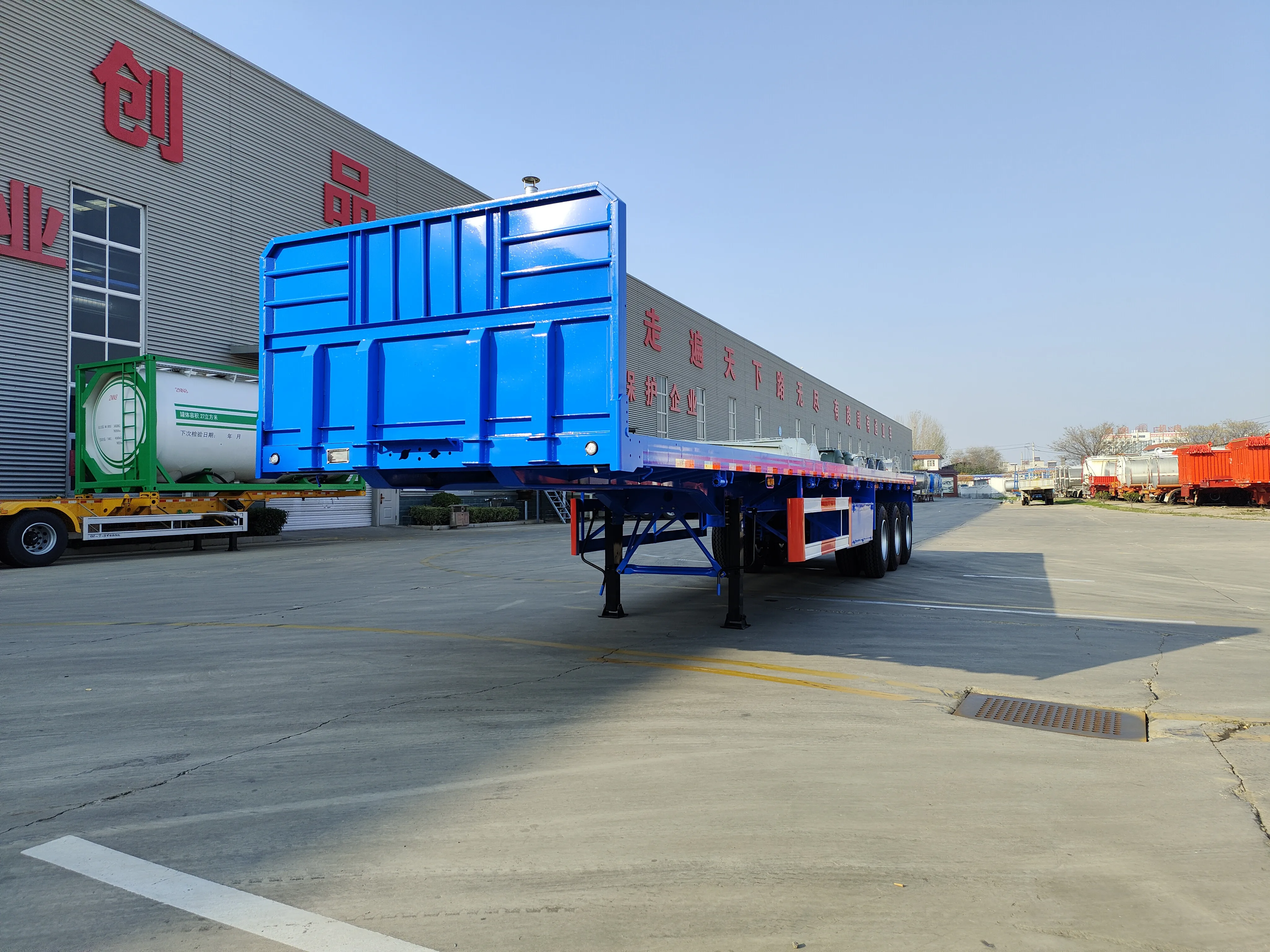 Chinese 3 Axle 20ft 40ft Flatbed Container Semi Trailer Semi-trailer ...
