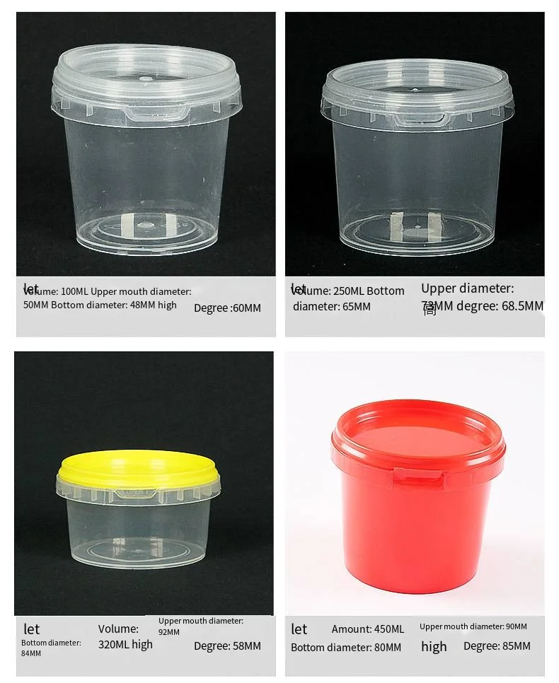 Supply 1l 2l2.5l Clear Plastic Bucket Sealed With Lid Food Packaging ...