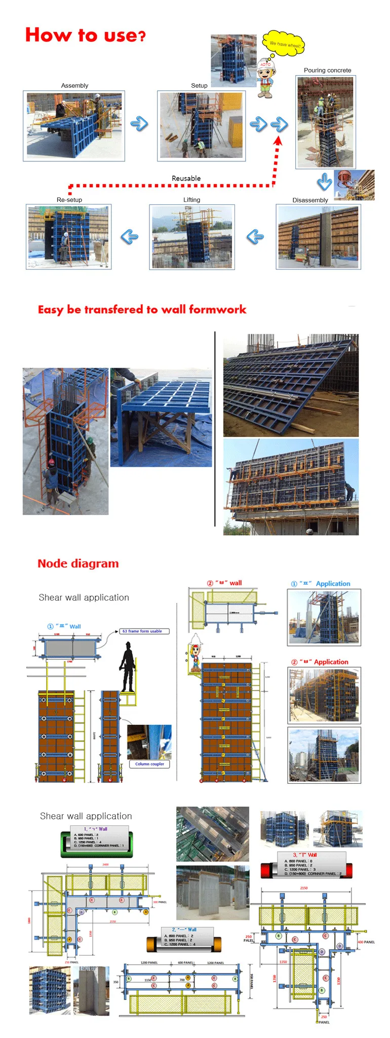 ADTO Green Modular Steel Formwork System for Concrete
