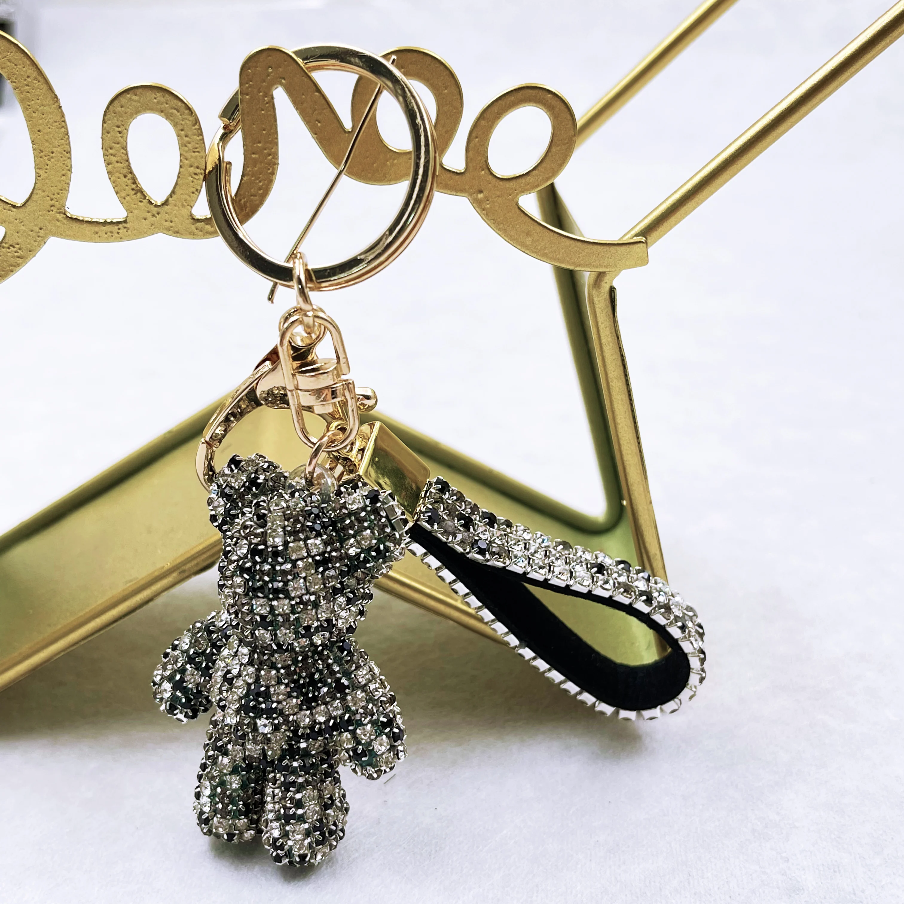 Low Price High Quality Colored Crystal Diamond Teddy Bear Keychain ...