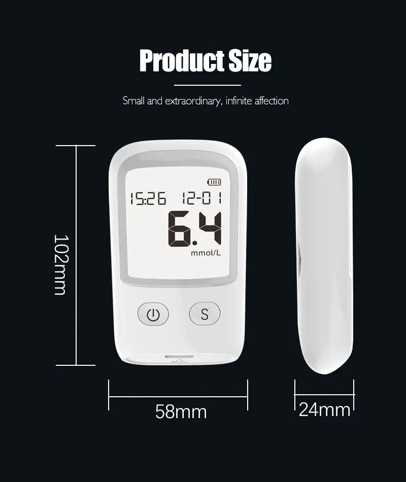Blood Glucose Meter Blood Sugar Machine Diabetes Test 50 Test Strips In ...