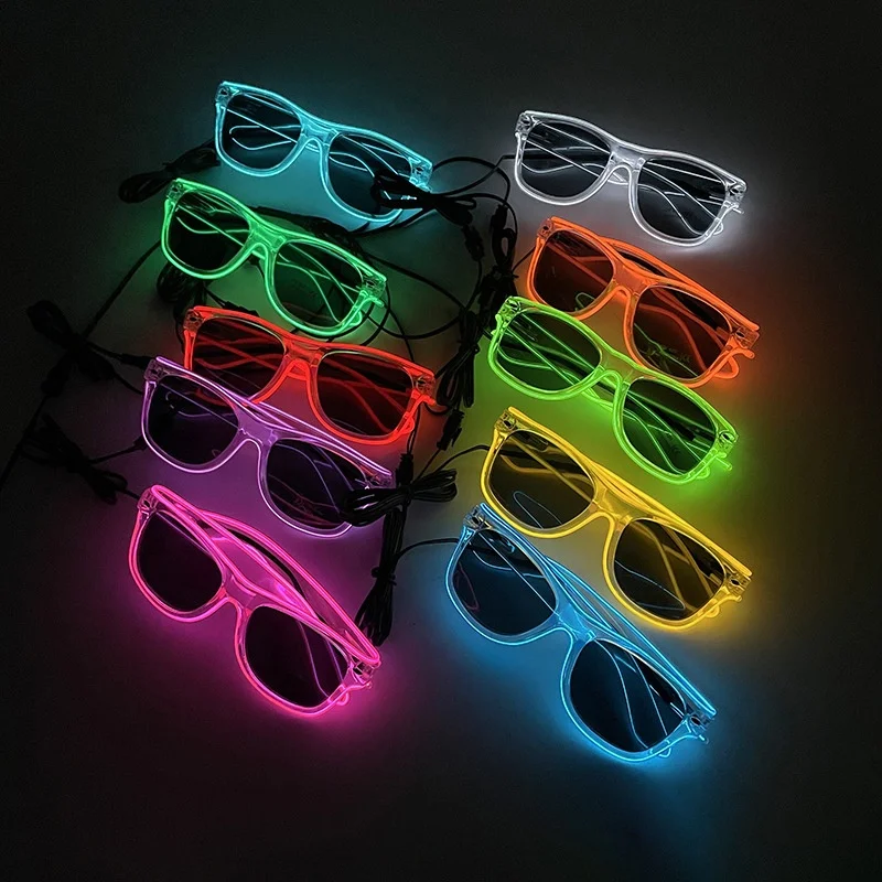 Manufacture Bar Party Gift Props Led Light Wireless Party Glasses El ...
