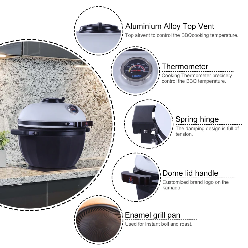 Top Vent Stainless Kamado Camping Kitchen Accessories Fire Box Bbq ...