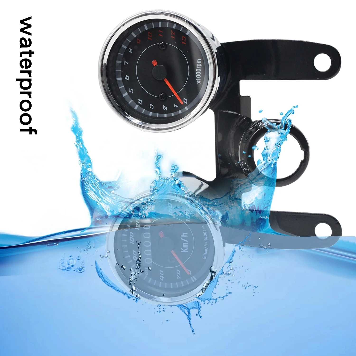 Waterproof Motorcycle Tachometer Odometer 2-in-1 Stainless Steel ...