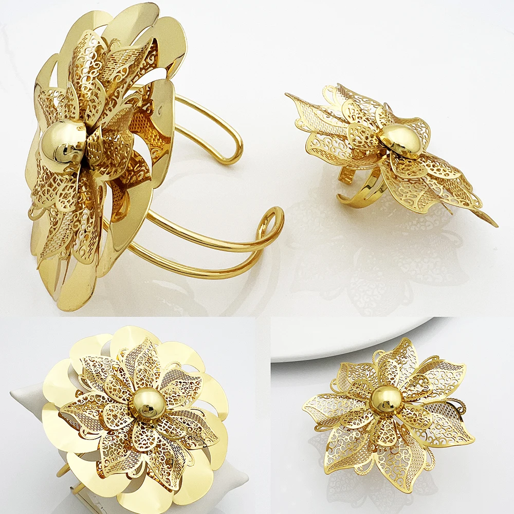 Vintage Factory Gold Plated Bridal Jewelry Sets Luxury Jewellery ...