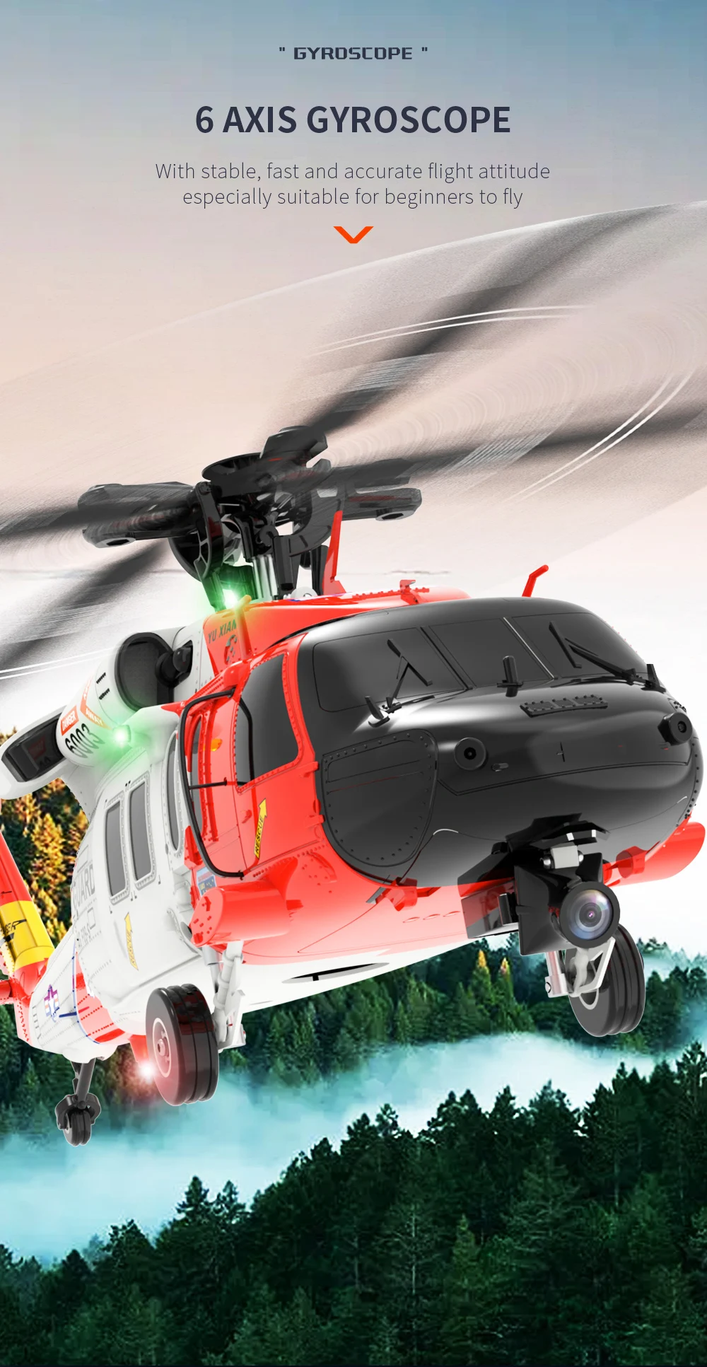 F09-S UH60 RC Helicopter - 2.4G 6-Axis Gyro GPS FPV Model