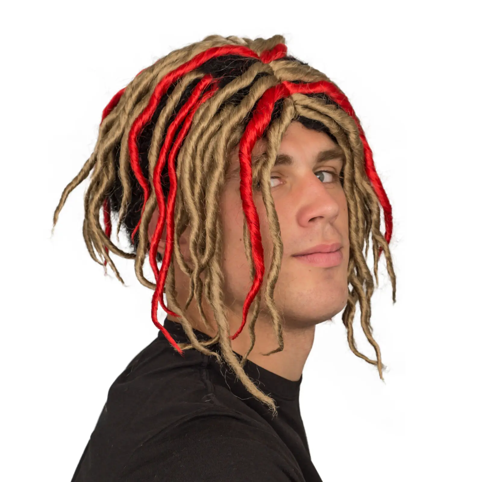 Adult Halloween Costume Colorful Dreadlocks Wig Red Blonde Celebrity ...