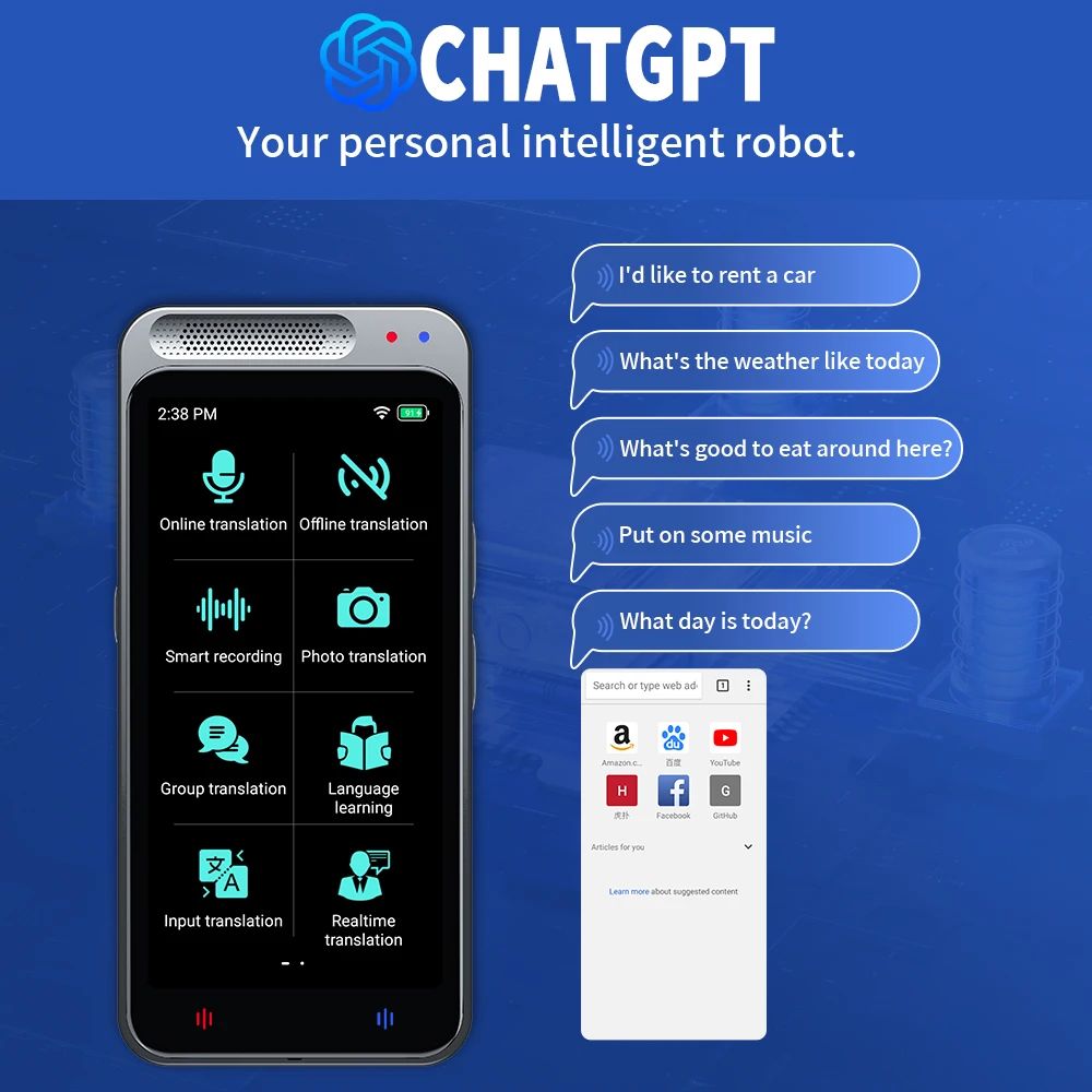 Oem Chat-gpt Vormor Z6 Voice Translator Ai Intelligent Speech Translation Machine Two-way ...