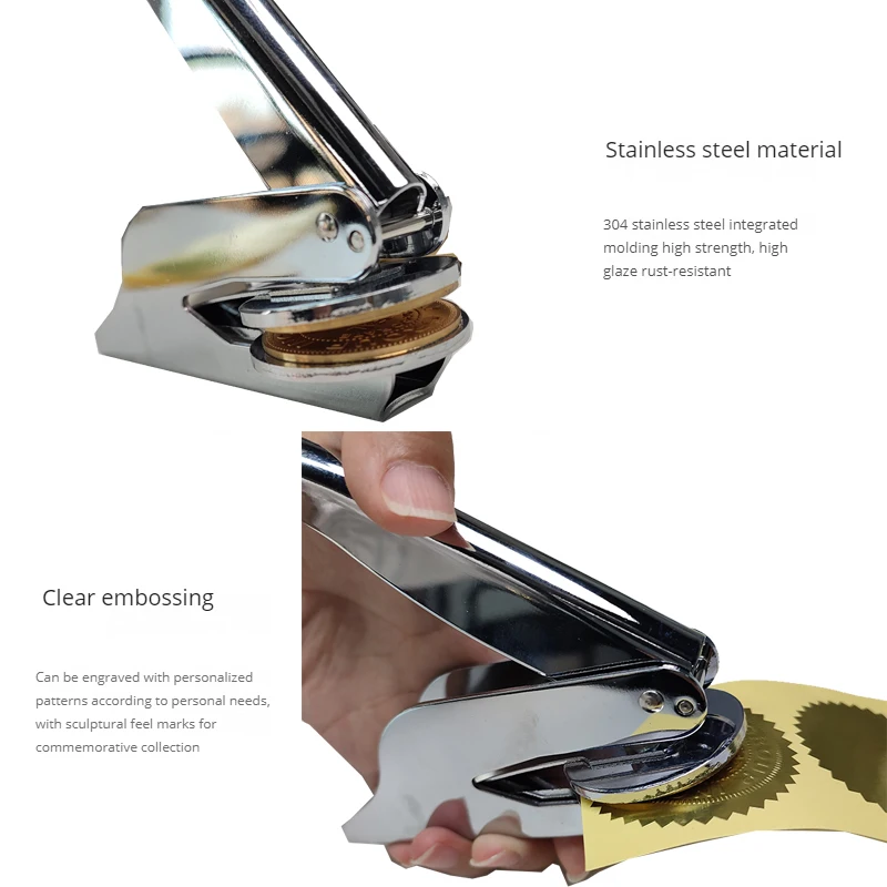 Personalized Embossing Seal Stamp - Eco-Friendly & Customizable