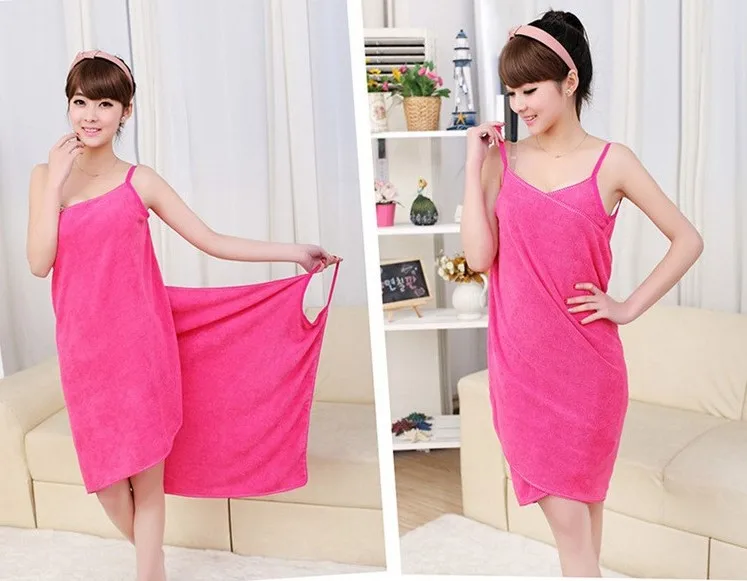 High Quality Sexy Women Bath Dress Wearable Microfiber Bathrobe Towel Wholesale - Buy Bath Dress ...