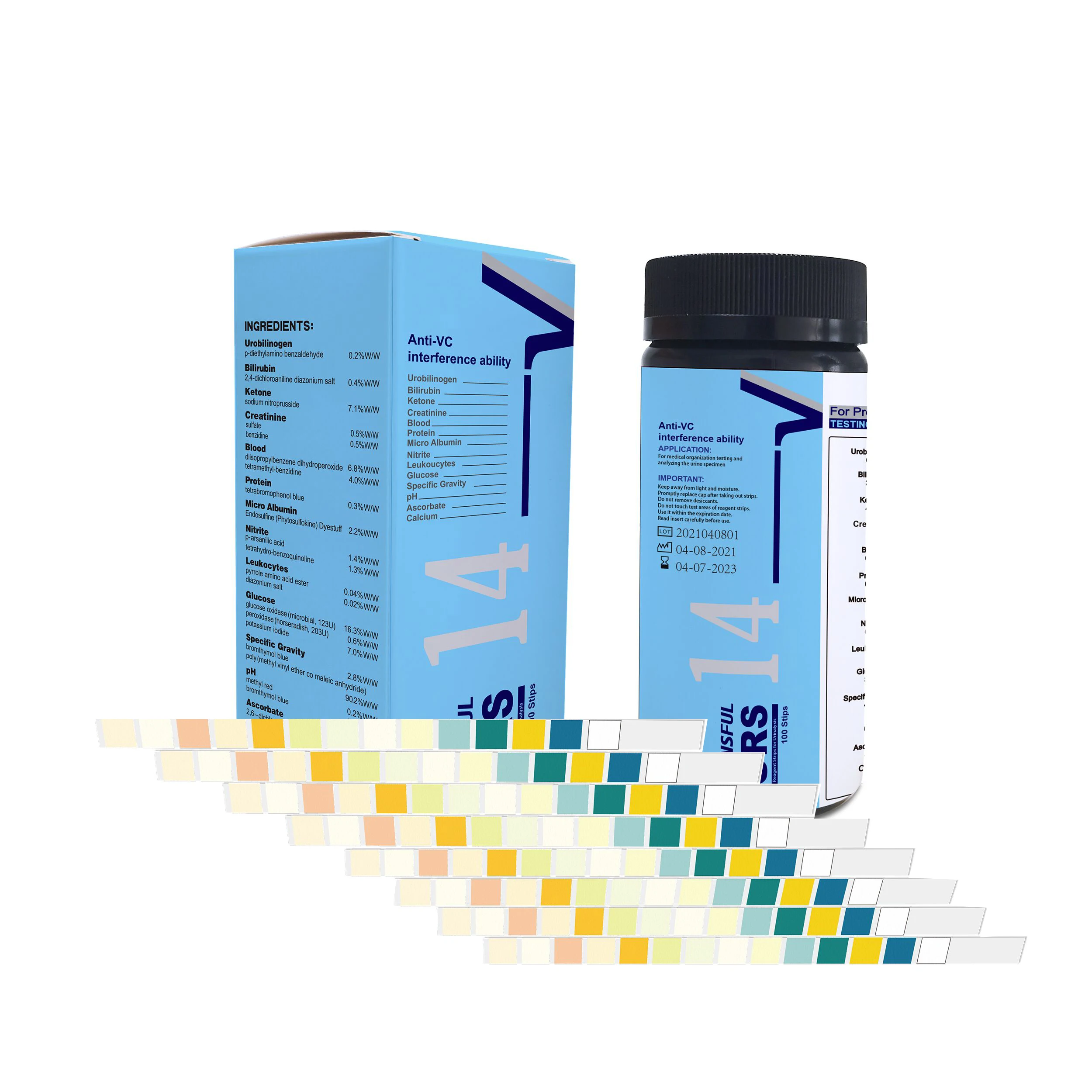 14 Parameters Urine Test Strip Home Use Urine Test Strips Hospital ...
