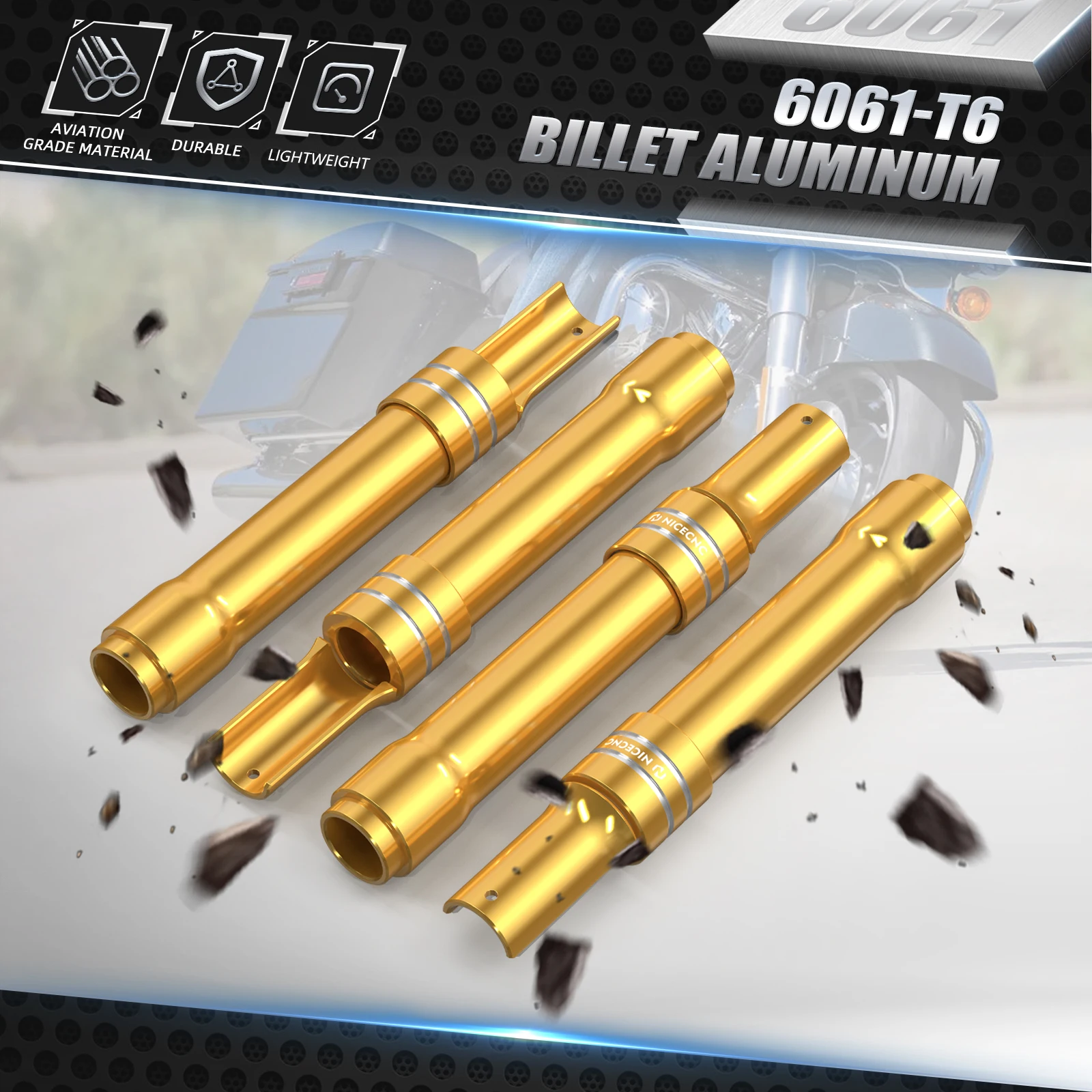 Nicecnc Aluminum Pushrod Tube Covers for Harley-davidson