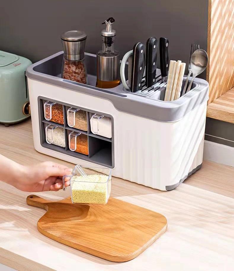 Creative Standing Multi-functional Kitchen Storage Rack With Phone Slot ...