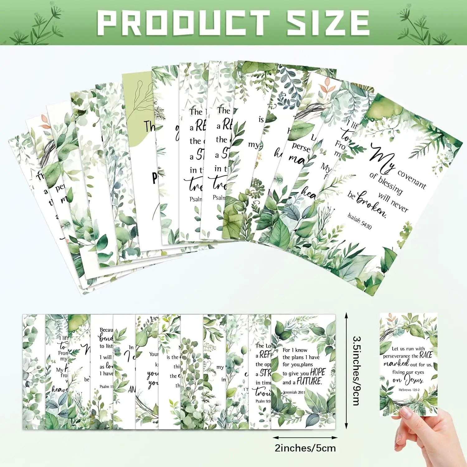 Blue Eucalyptus Bible Verse Prayer Cards With Assorted Bible Verses ...