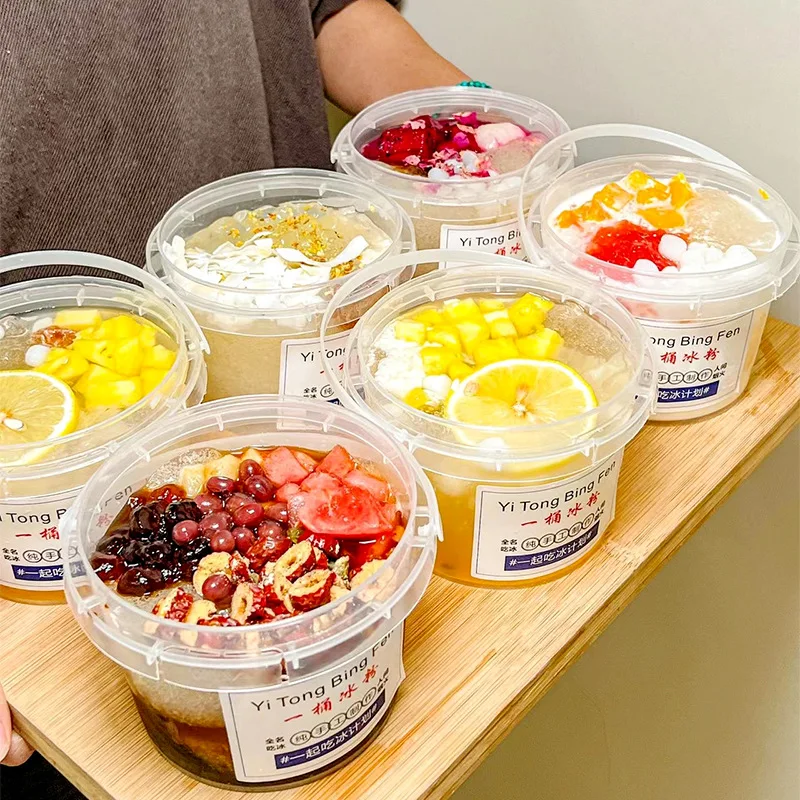 Custom Portable Milk Tea Bucket 500ml 1000ml Fruit Tea Bucket ...