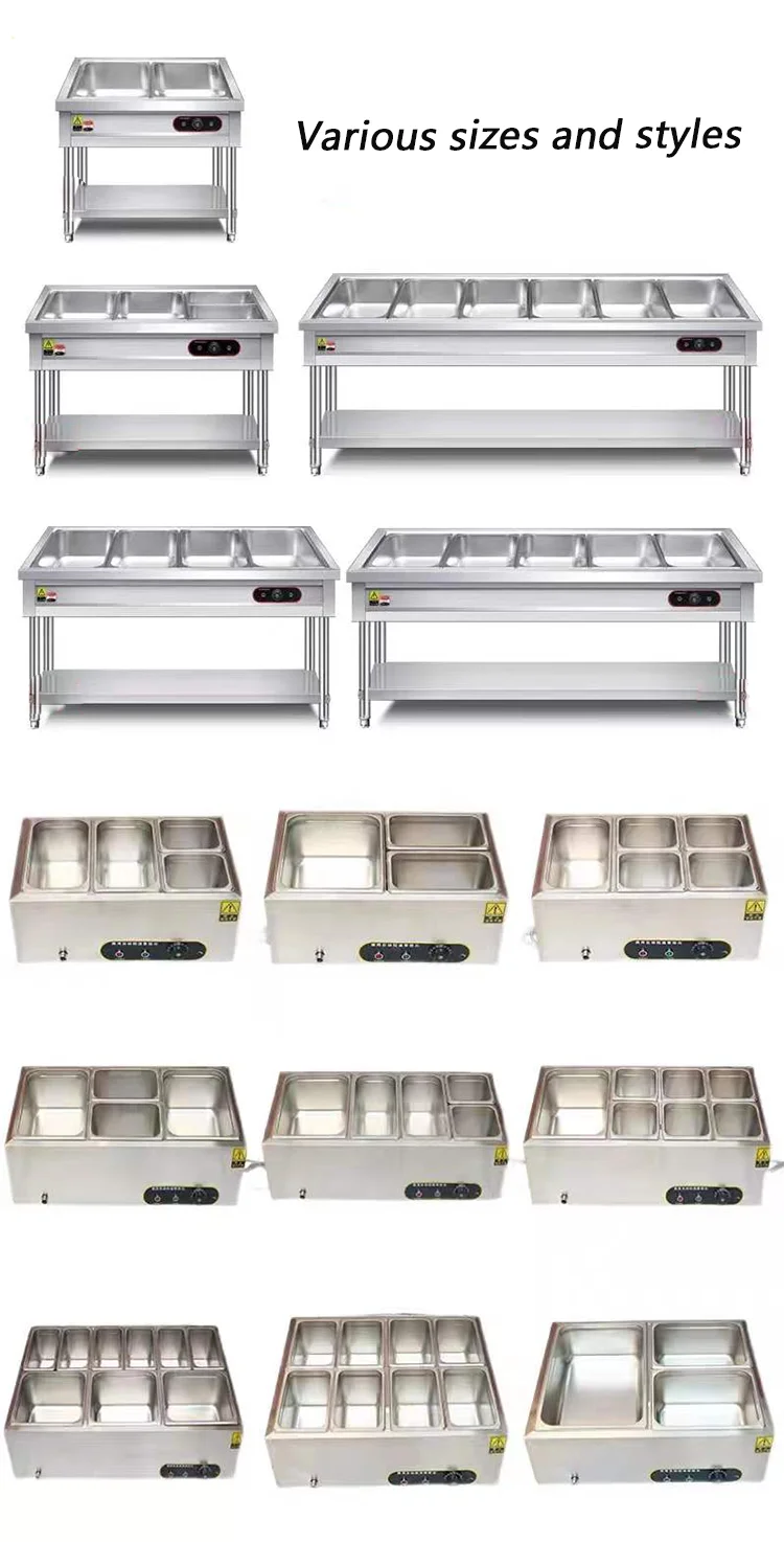 Bain Marie Food Warmer - Customized Stainless Steel Soup Display