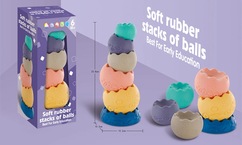 Sensory Educational Montessori Stacking Balls for Kids