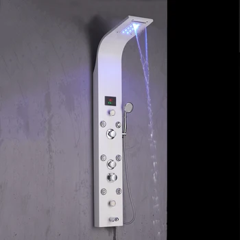 Modern Temperature Stainless Steel Spa Shower Panel With Led Rainfall ...