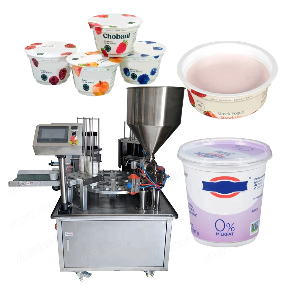 Yogurt Packaging Package Rectangular Jelly Cup Rotary Automatic Liquid ...