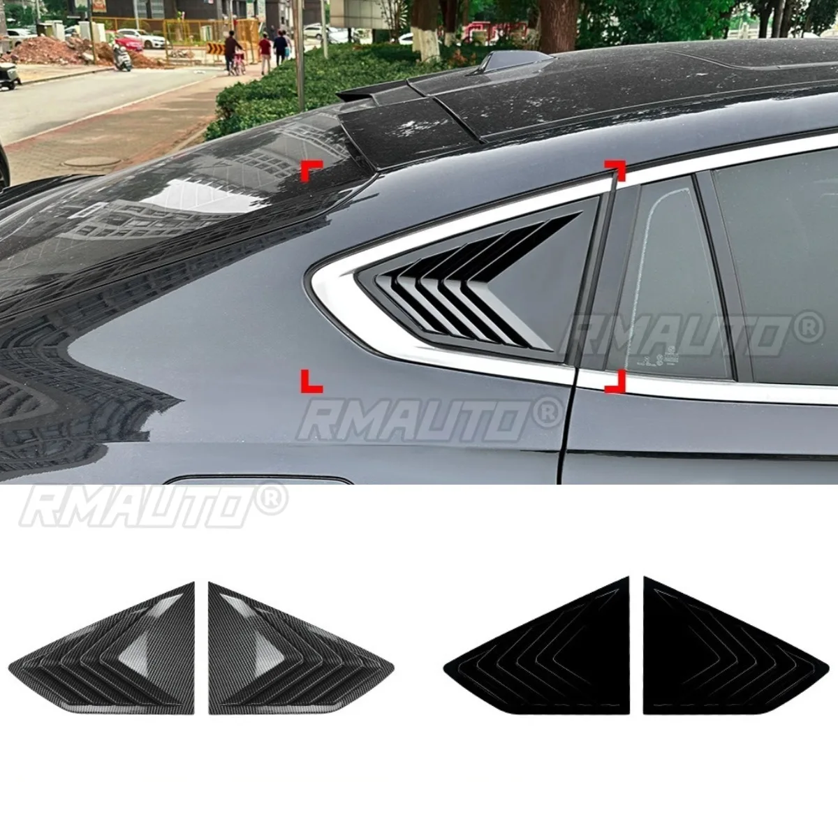 Car Side Rear Window Louver Shutter Cover Rear Quarter Panel Window ...