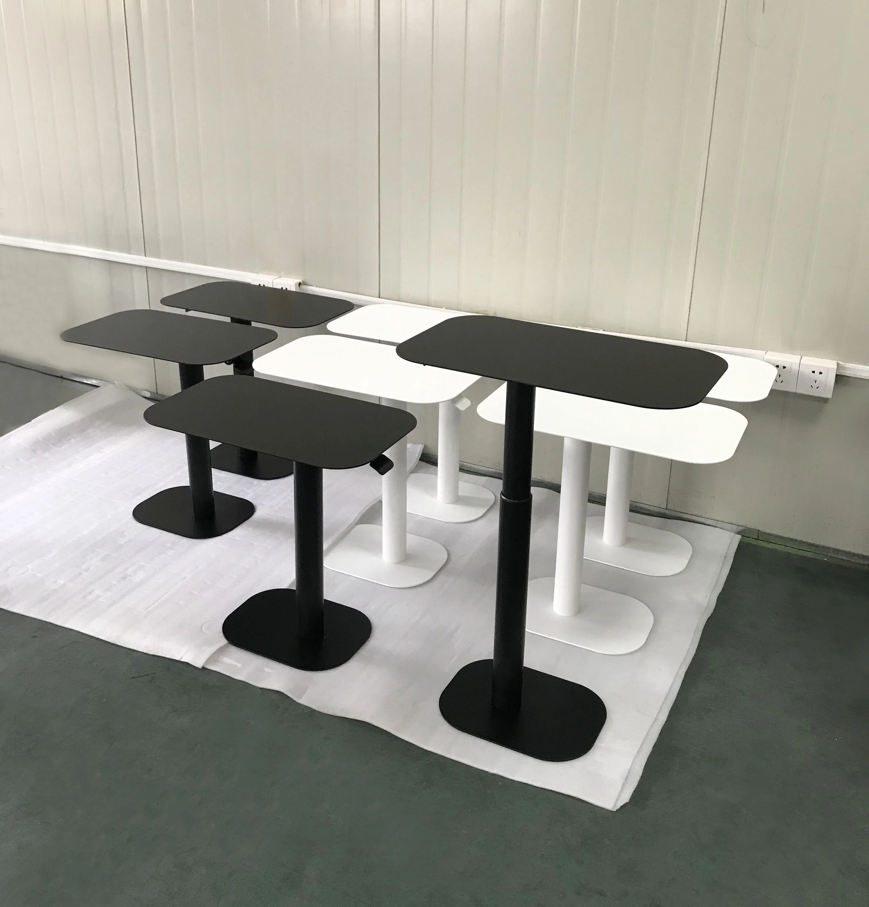 Modern Single Column Iron Coffee Sofa Side Table Pneumatic Height ...