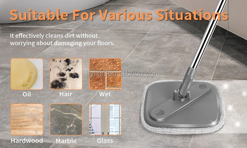 Sewage Separation 360 Degrees Mop Household Rotary Hand-free Mop Flat ...