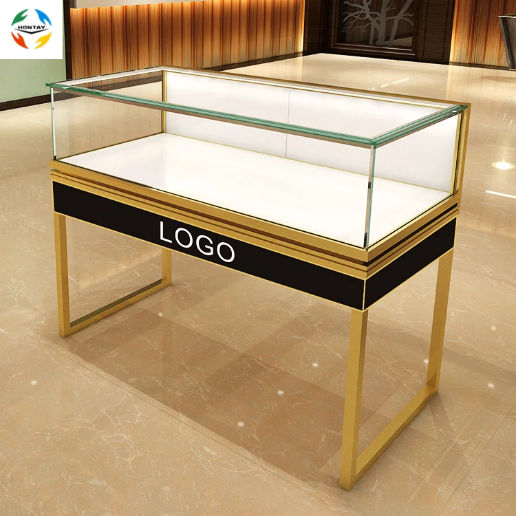 Gloss Black Locking Glass Display Cabinet For Retail - Oem Available