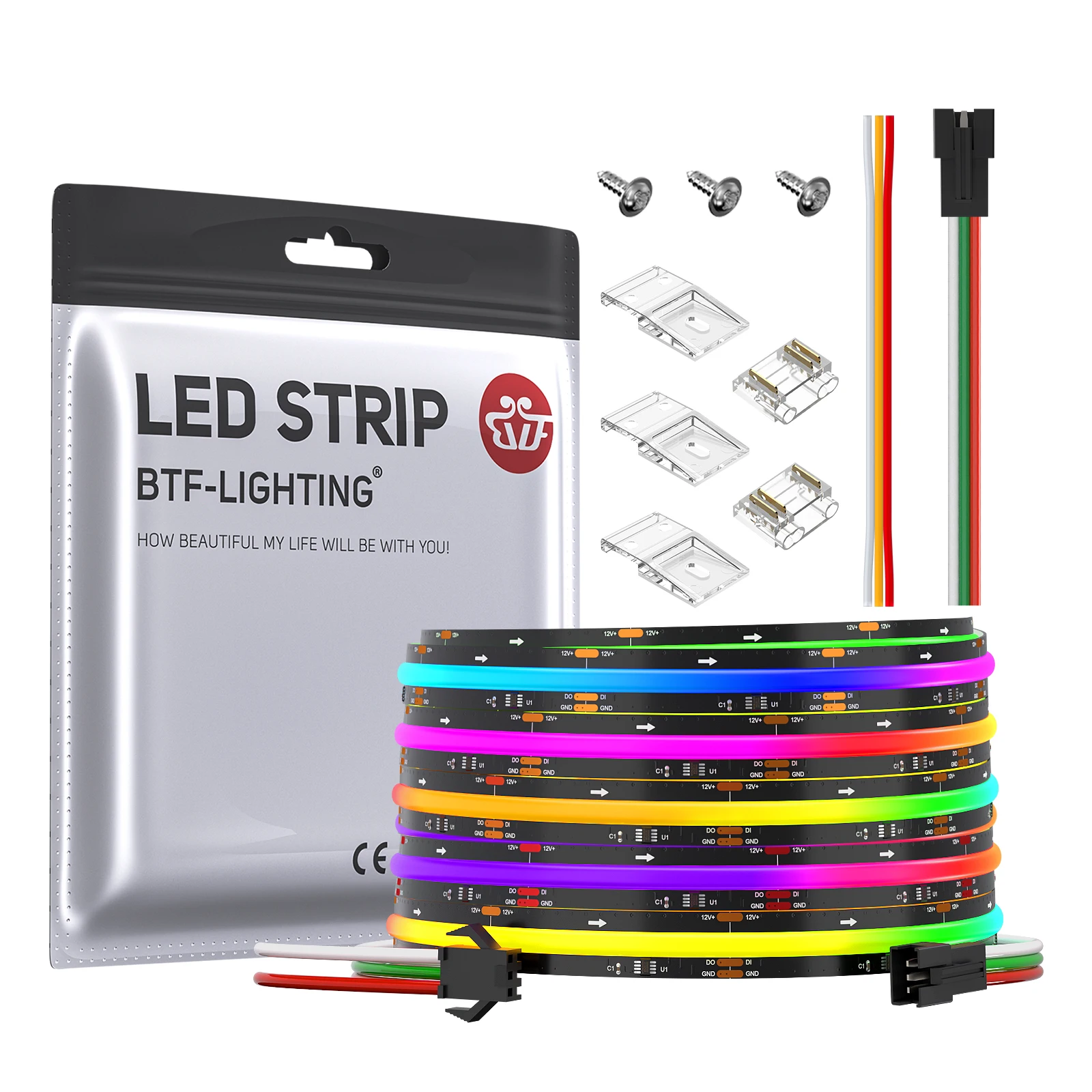 Btf-lighting Fcob Spi Rgb Ic Led Light Ws2811 Addressable 720 Leds ...