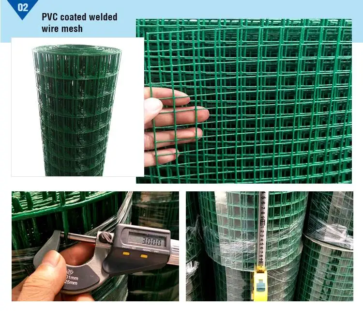 2x2 4x4 Fencing Net Iron Wire Mesh Green PVC Coated