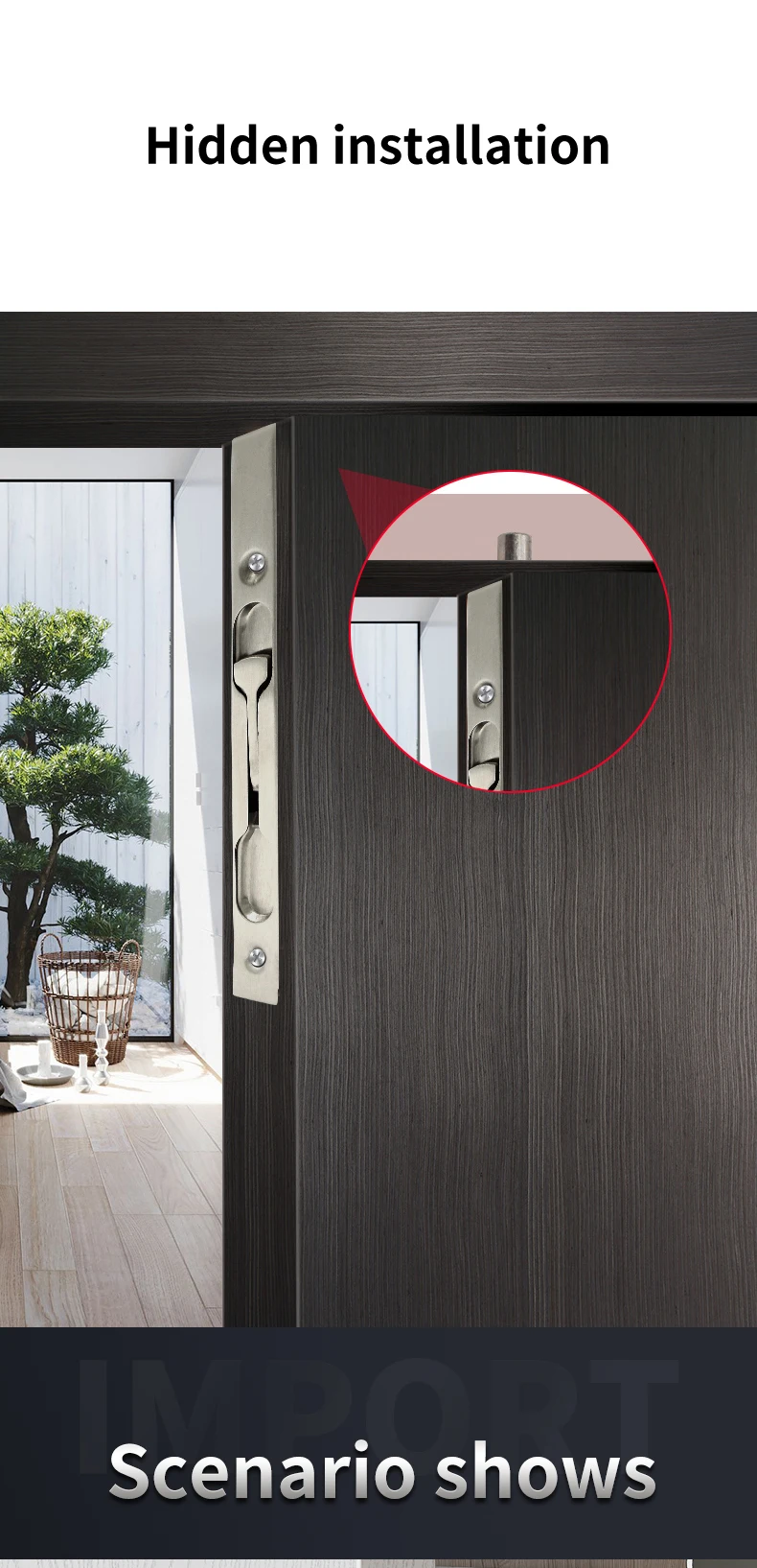 Vertical Concealed Barrel Bolt Floor Latch - Stainless Steel
