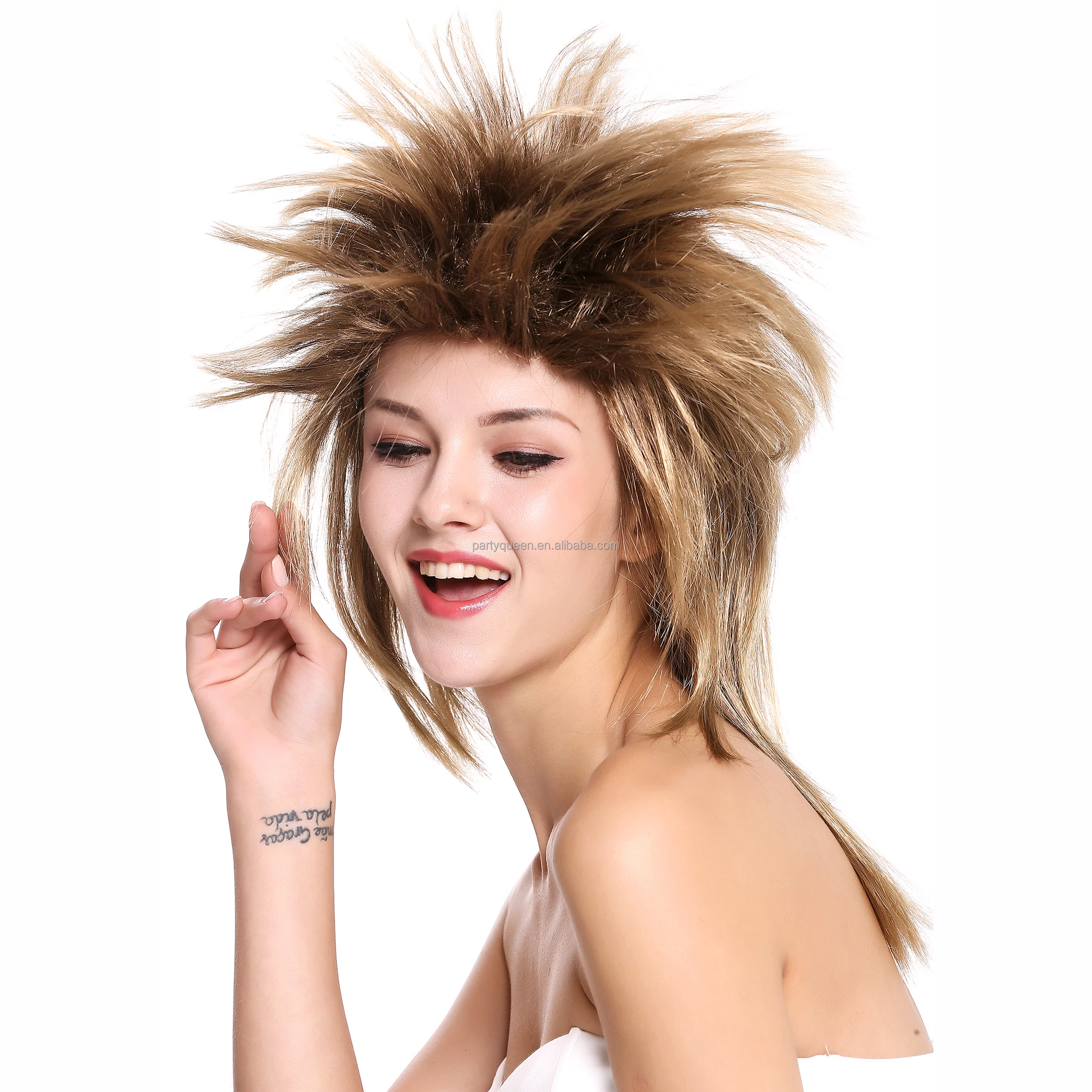 Red Mullet Wig 80s Spiked Rocker Wig Halloween Costume Cosplay Punk ...