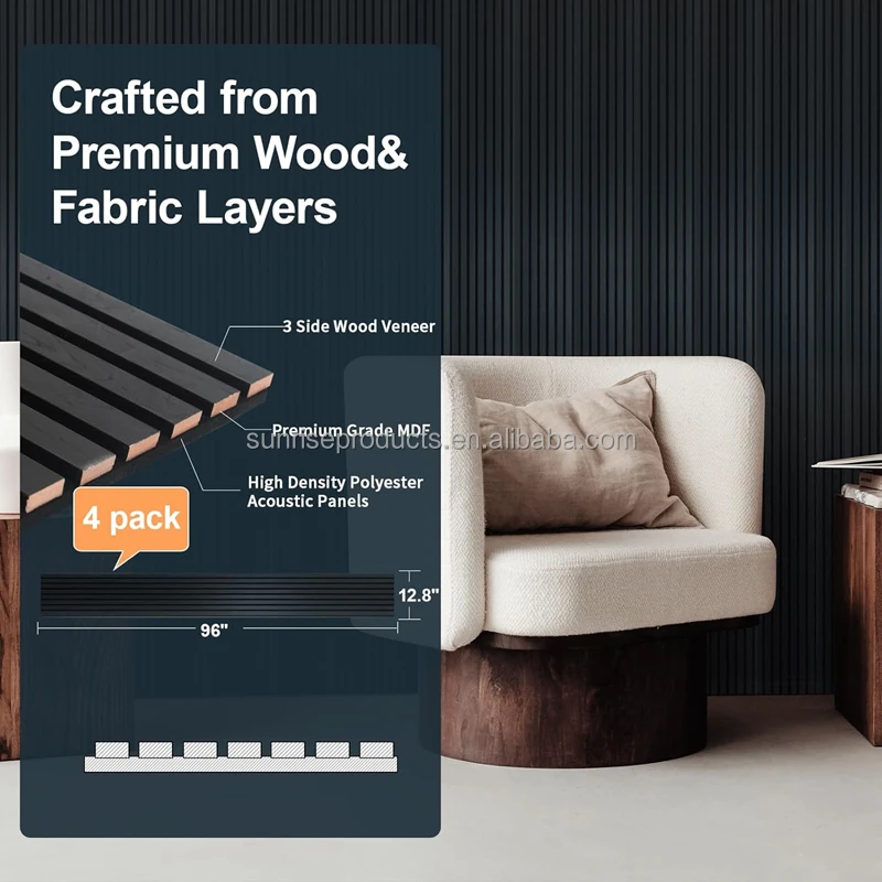 Modern MDF+Polyester Fiber+wood Veneer Material Acoustic Panels ...