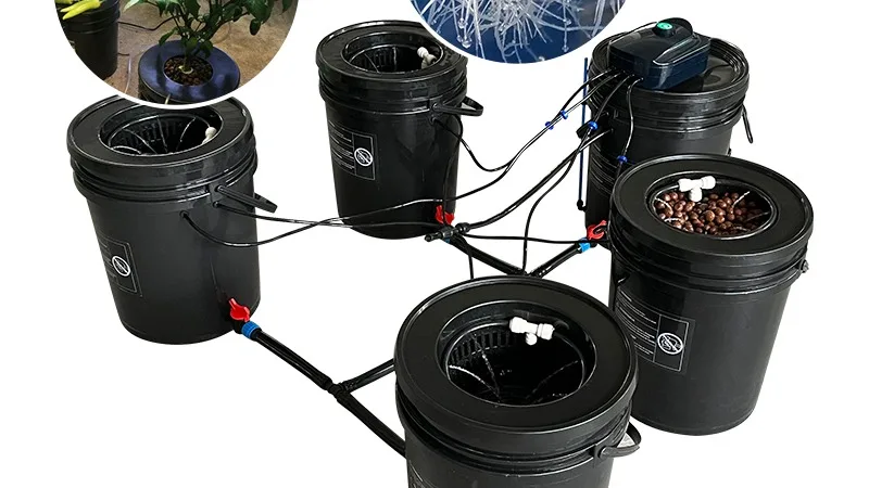 Dwc 4 Buckets 5 Gallon Recirculating Hydroponic System Air Pump And ...