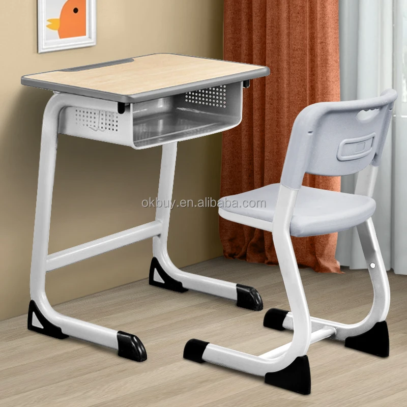 High Quality Modern Wooden Student Desk Chair Set Furniture School ...