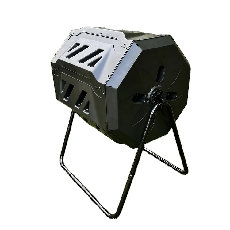 43 Gallon Plastic Outdoor Tumbling Composter Barrels Garden Yard ...