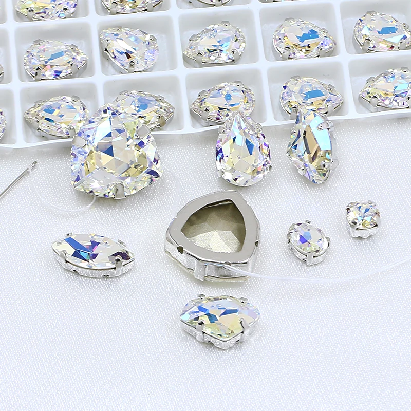 Moonlight Color K9 Fancy Stone With Metal Silver Plating Claw ...