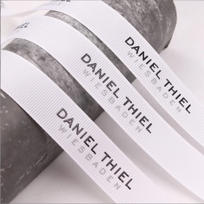 Custom Printed Logo Satin Ribbon Ribbons 100% Cotton Size Logo Printed ...