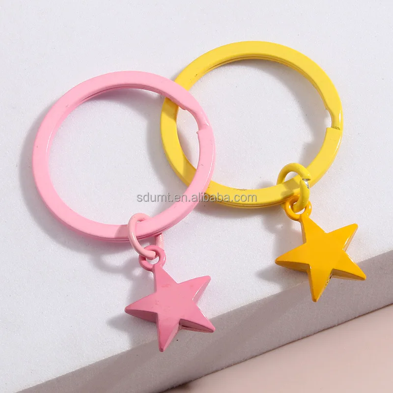 New Style Custom Logo Metal Hard Enamel Keychain Key Chain Star Key Ring - Buy Metal Keychain ...